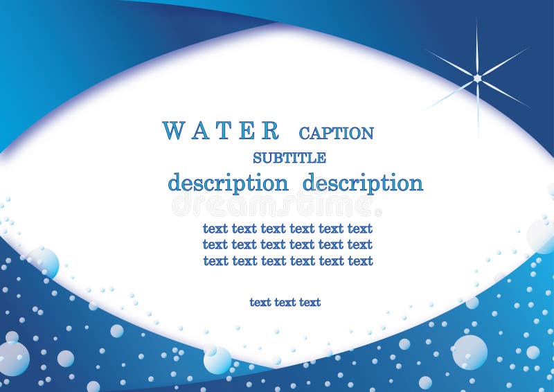 Blue Water Motif with Blue Sparkling Bubbles and Frame. Stock Vector ...