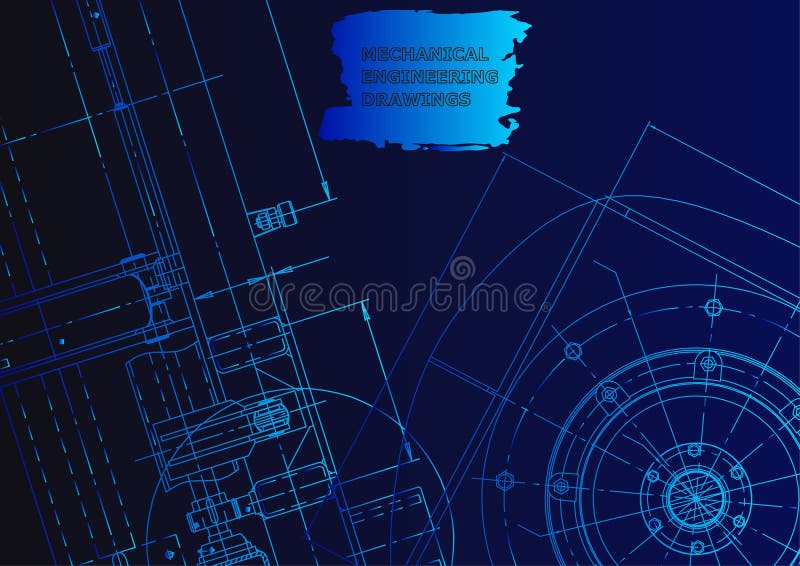 Cover, Flyer, Banner. Vector Engineering Illustration. Blueprint ...