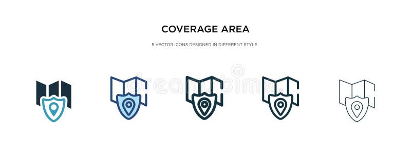Coverage Area Icon in Different Style Vector Illustration. Two Colored ...
