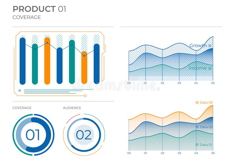Coverage Audience Business Analysis Charts. Vector Illustration. Stock ...