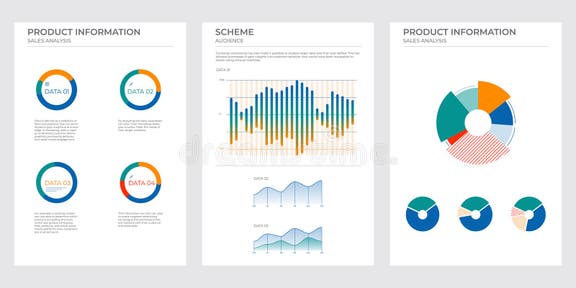 Coverage Audience Data Charts in Color. Vector Elements Charts. Stock ...