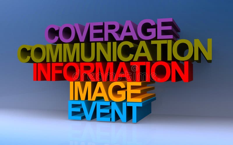 Coverage Communication Information Image Event on Blue Stock ...