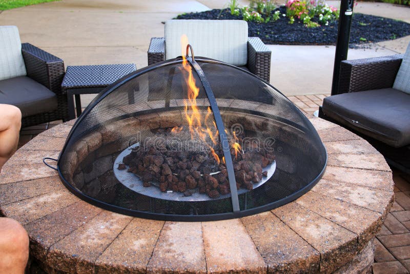 Covered Brick Fire Pit on a Patio at a Hotel Stock Image - Image of ...