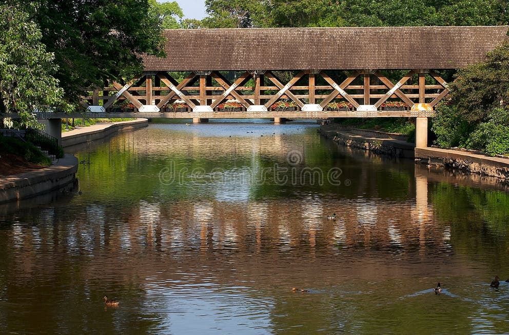 Covered Bridge stock image. Image of vertical, bridges, river - 16983