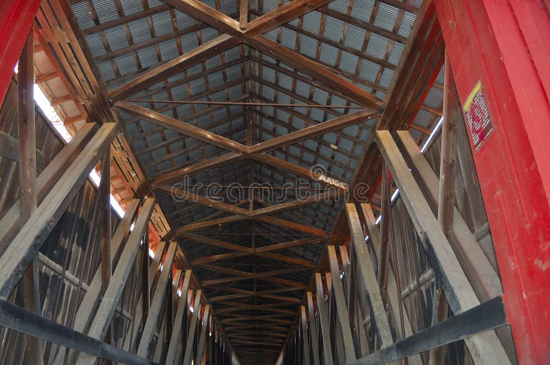 Covered bridge interior stock photo. Image of frame, braced - 16917236
