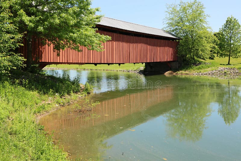Covered Bridge Over Mud River Stock Image - Image of travel, summer ...