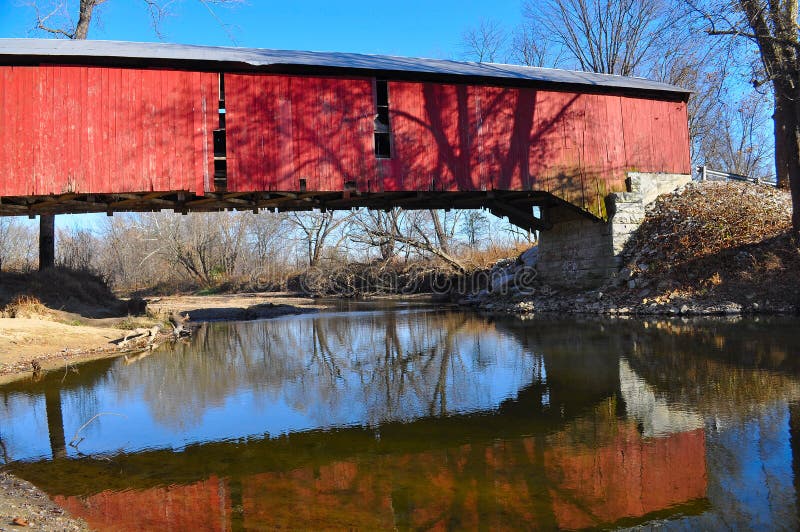 Covered bridge over water stock image. Image of bright - 16909265
