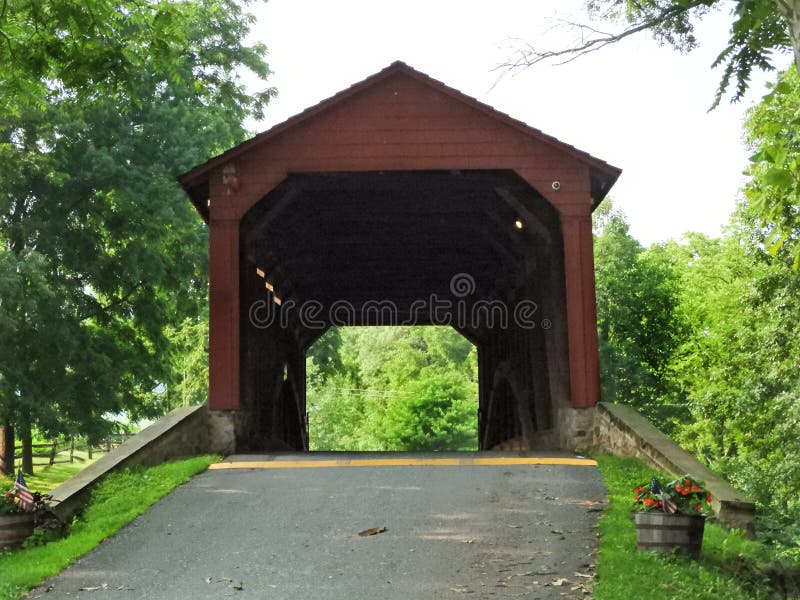 1859 Covered Bridge National Historic Poole Forge USA Stock Image ...