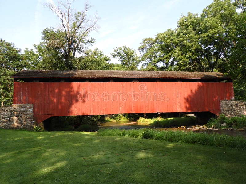 1859 Covered Bridge at Poole Forge Narvon Pennsylvania Stock Image ...