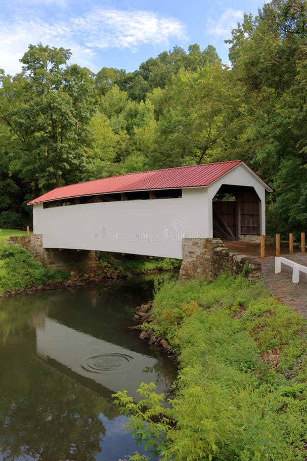Covered Bridge stock image. Image of bridge, stream - 113260745
