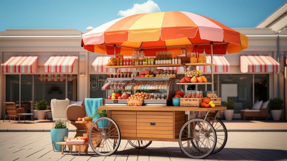 Covered Cart Illustration. Generative AI. Stock Illustration ...