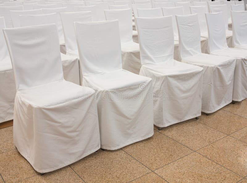 Covered Chairs Arranged for AudÃ­ence Stock Image - Image of seating ...