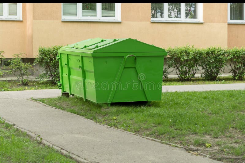 Covered Container for Construction and Household Waste Stock Image ...