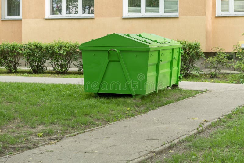 Covered Container for Construction and Household Waste Stock Photo ...