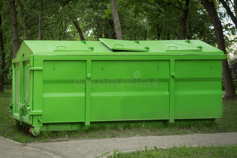 Covered Container for Construction and Household Waste Stock Photo ...