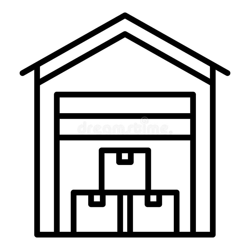 Industrial Warehouse Icon, Cartoon Style Stock Vector - Illustration of ...