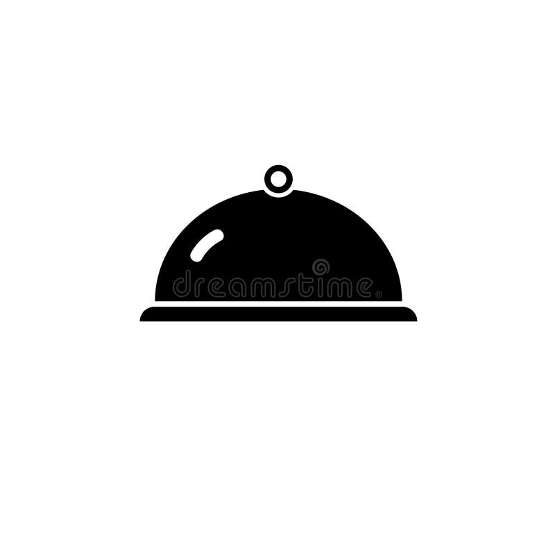Covered Food, Dish Tray Solid Flat Vector Icon Isolated on White ...