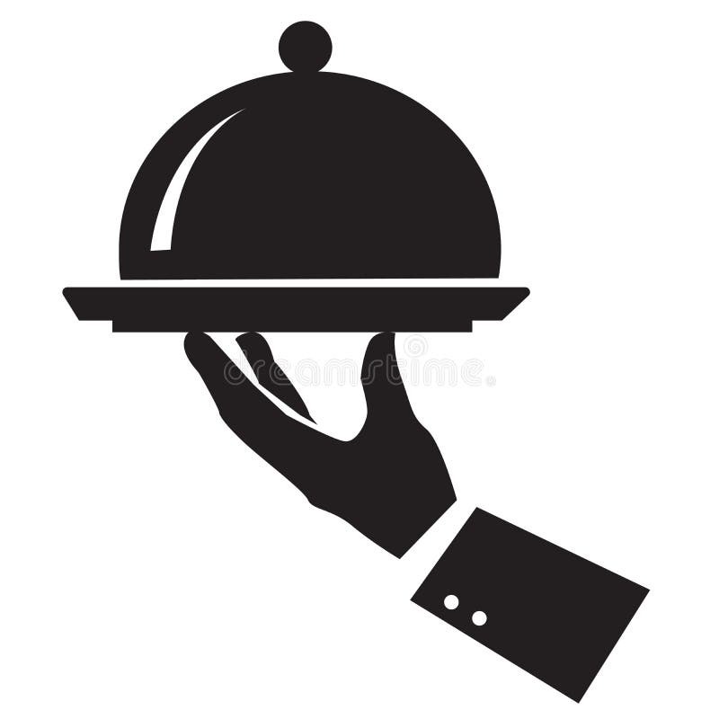 Covered Food Tray on a Hand of Hotel Room Service Stock Vector ...