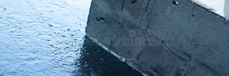 Covered with a Layer of Waterproofing Mastic Stock Photo - Image of ...