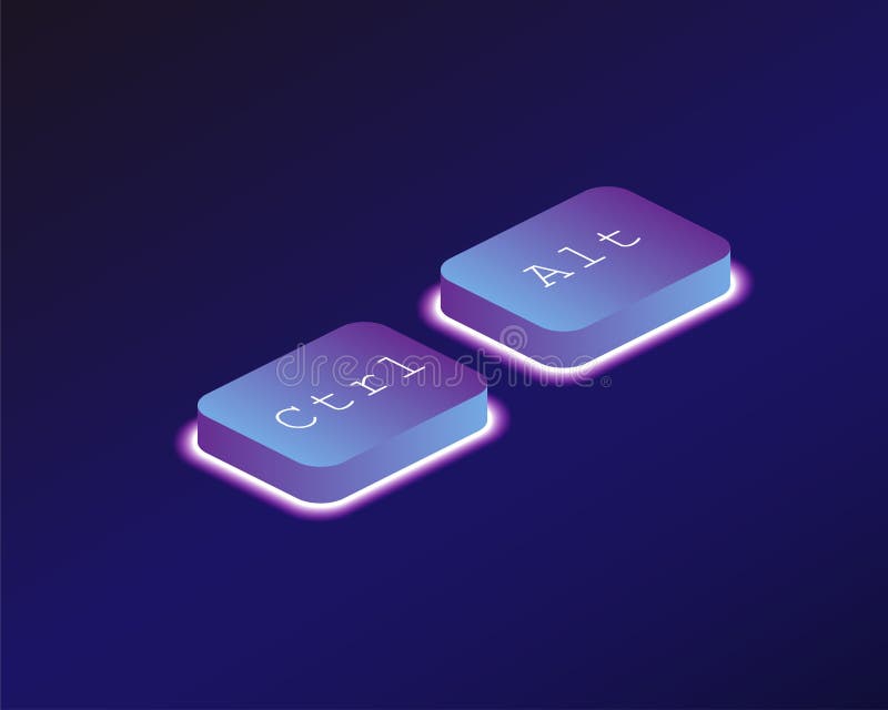 Combination Ctrl Alt Shift Covered With A Neon Backlit Keyboard