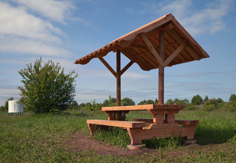 Covered Park Bench stock photo. Image of area, colorado - 93591490