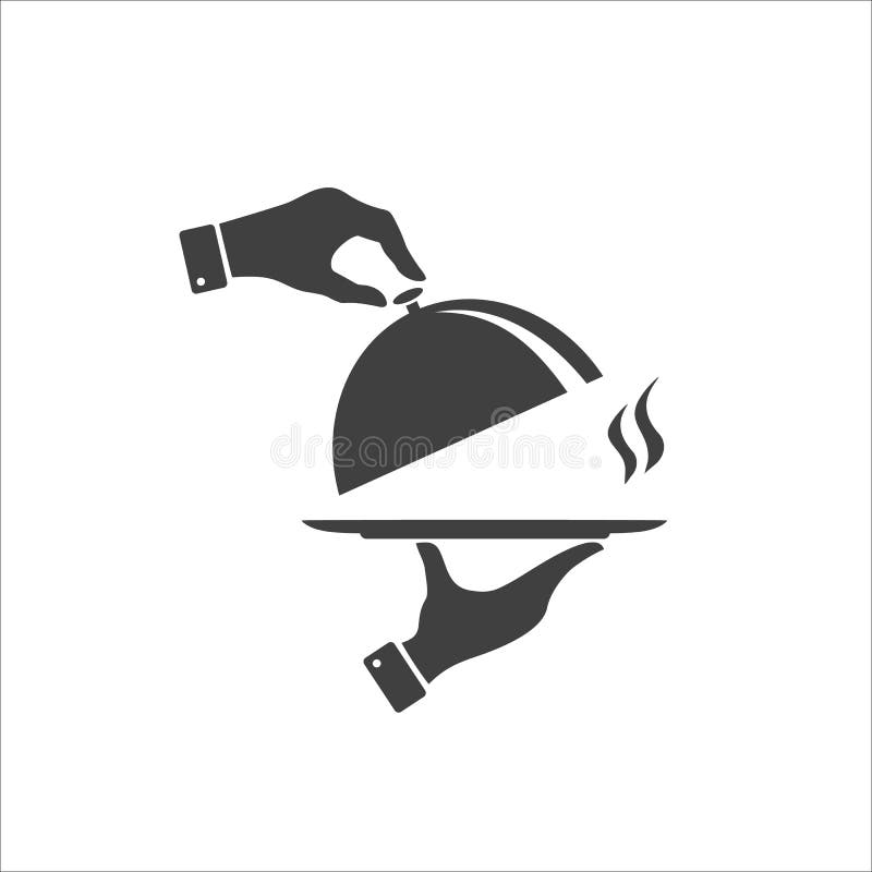 Covered Plate Line Icon, Outline Vector Sign, Linear Style Pictogram ...