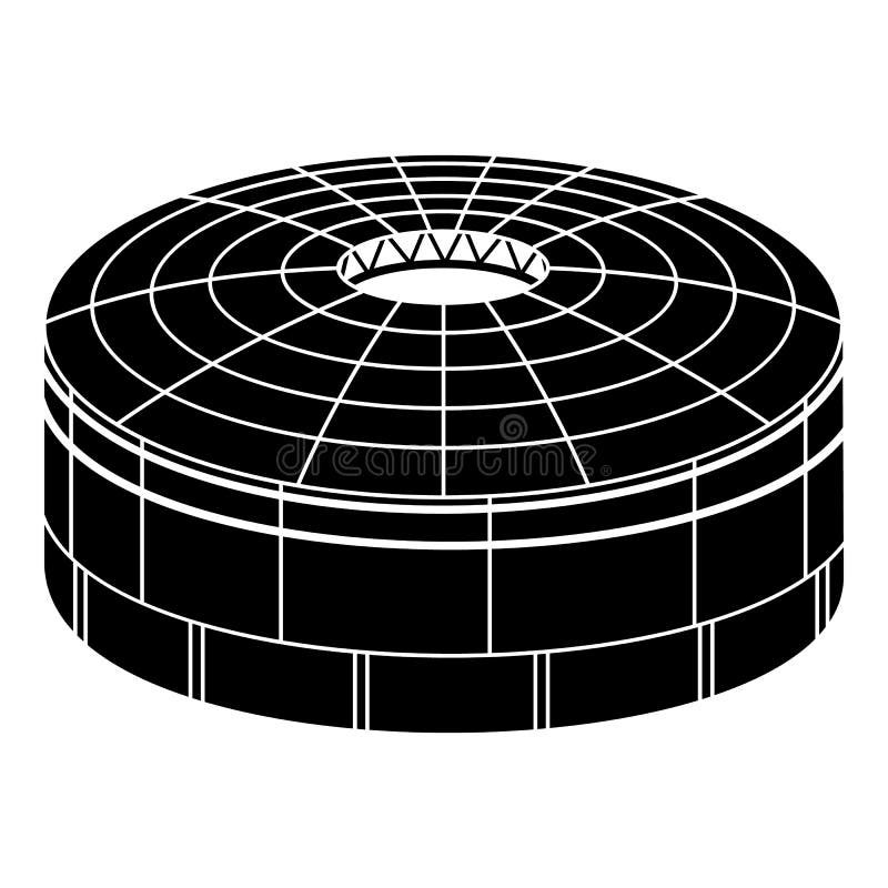 Covered Round Arena Icon, Simple Style Stock Vector - Illustration of ...