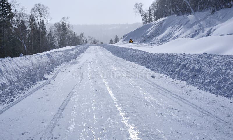 Covered with snow highway stock photo. Image of sunny - 24154798