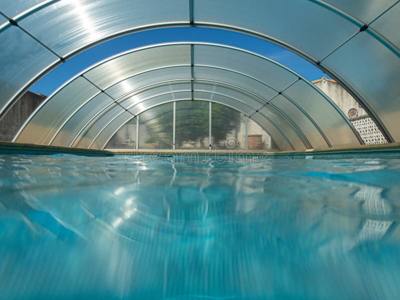 Covered Swimming Pool with an Arch Stock Image - Image of tile, bright ...