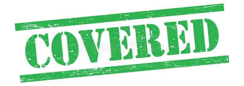 COVERED Text on Green Grungy Lines Stamp Stock Illustration ...