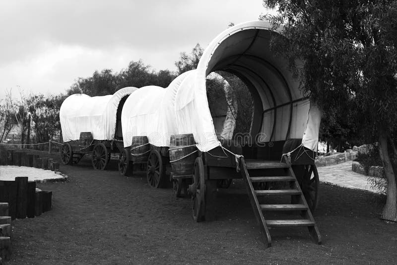 Covered wagons stock image. Image of frontier, wooden - 21256013