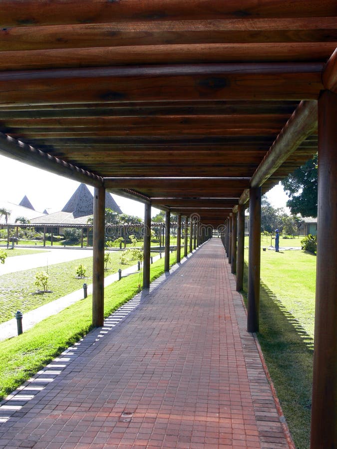 Covered walkway at hotel stock photo. Image of walk, path - 934184