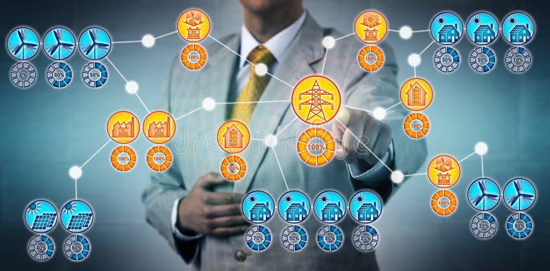 Covering Energy Volatility with Battery Storage Stock Image - Image of ...