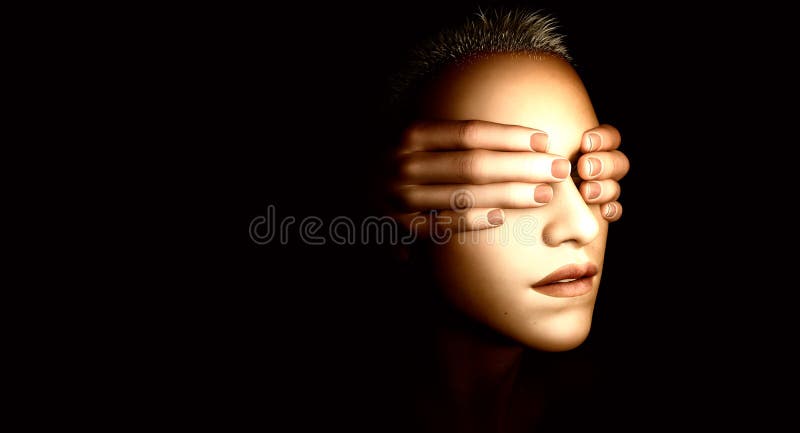 Hands Covering Someones Eyes Stock Illustration - Illustration of ...