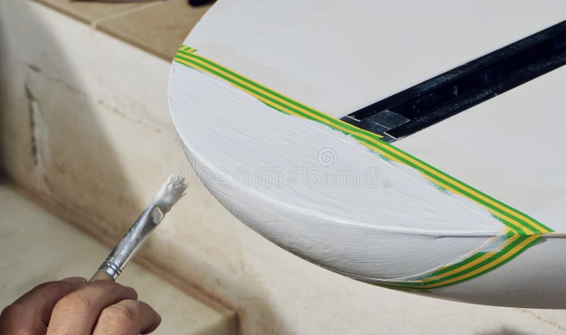 Surf Repair Professional Working on a Surfboard Stock Image - Image of ...