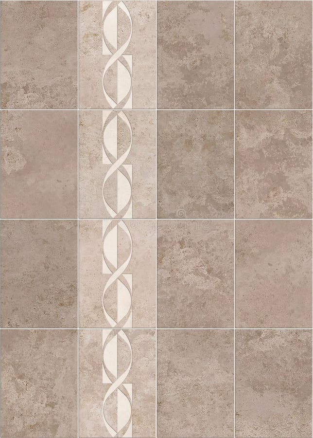 Tile with Decor, Seamless Texture Map for 3d Graphics Stock ...