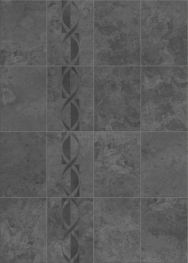 Tile with Decor, Seamless Texture Map for 3d Graphics Stock ...