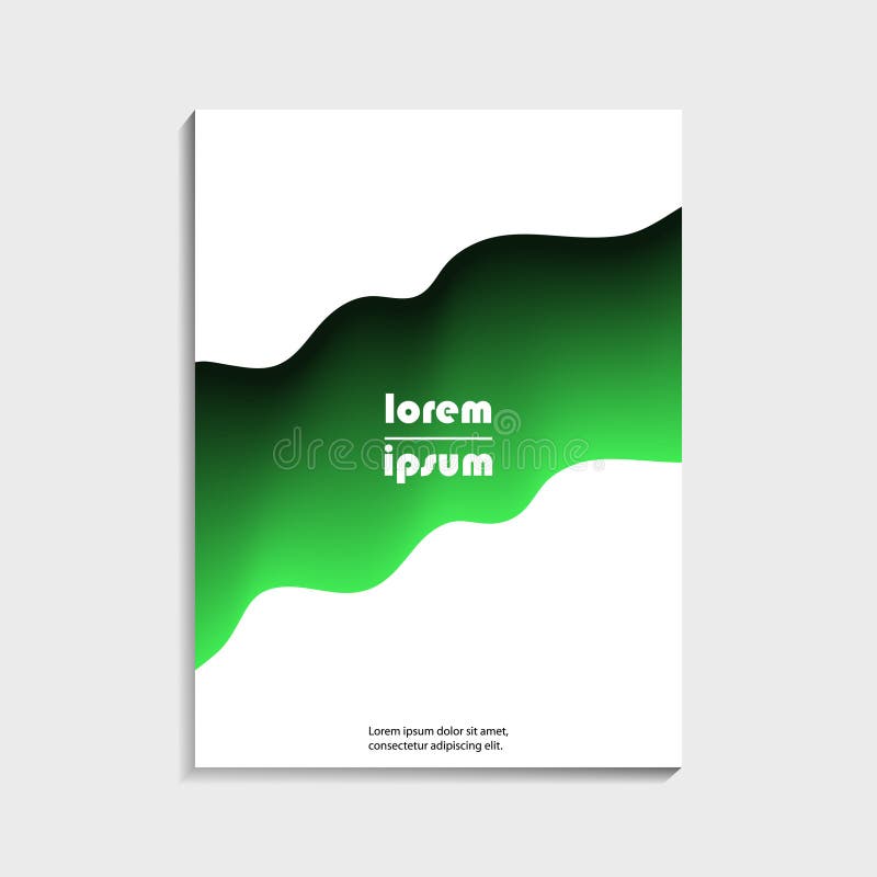 Covers Design for Brochure with Abstract Green Gradient Pattern, Flow ...