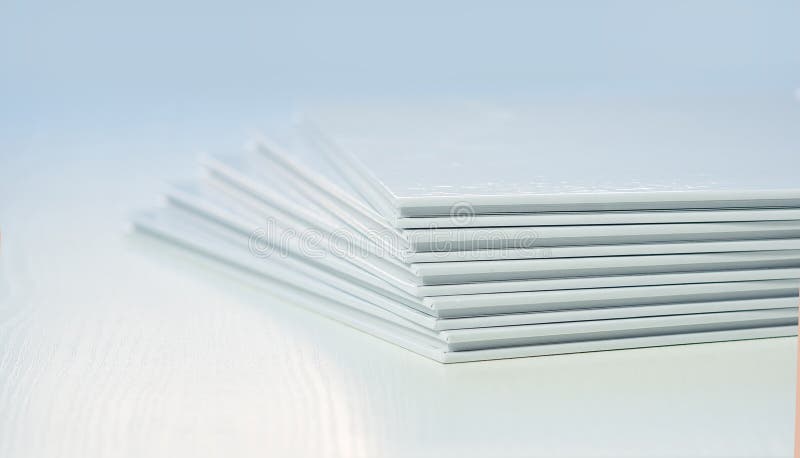 Covers of Photo Books with Clean Empty White Covers, Close-up, Partial ...