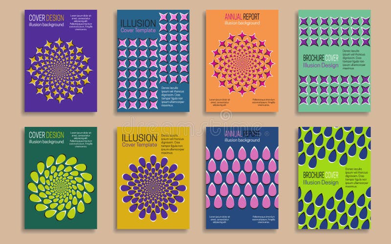 Covers Templates with Optical Illusion Design Elements. Booklet ...