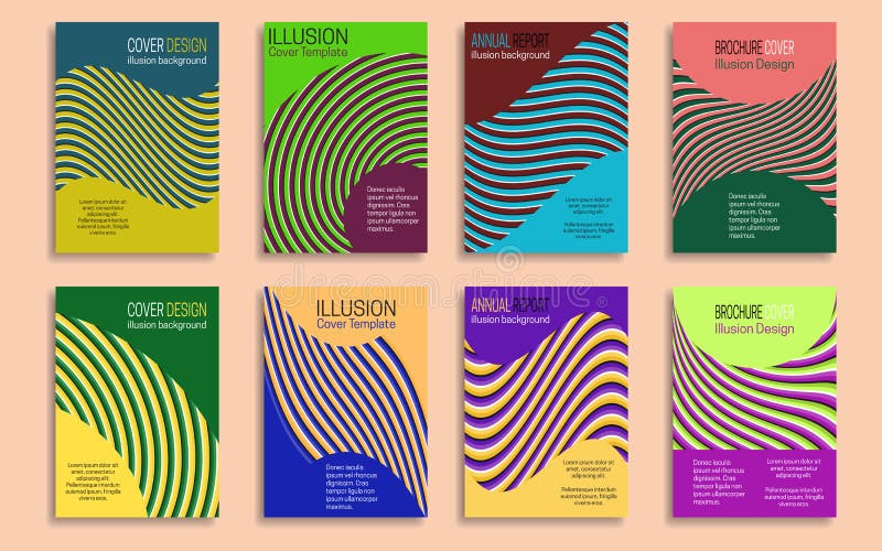 Covers Templates with Optical Illusion Design Elements. Booklet ...