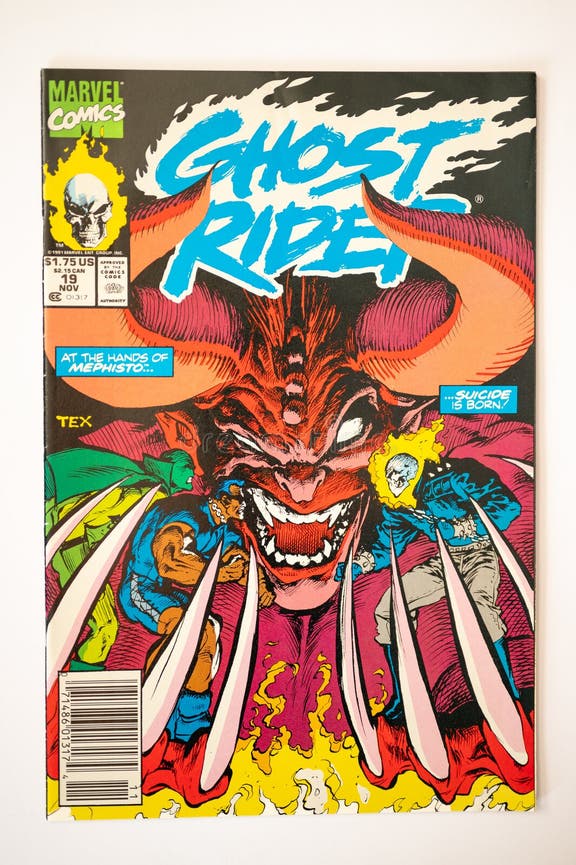 Covers of Vintage Marvel Ghost Rider Comic Editorial Photography ...