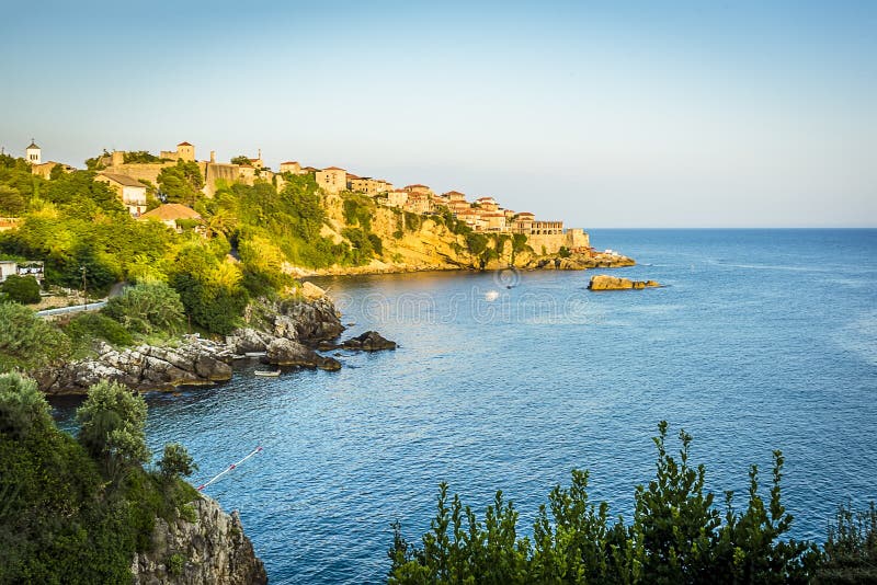 The Coves, Inlets and Old Town of Ulcinj, Montenegro Stock Photo ...