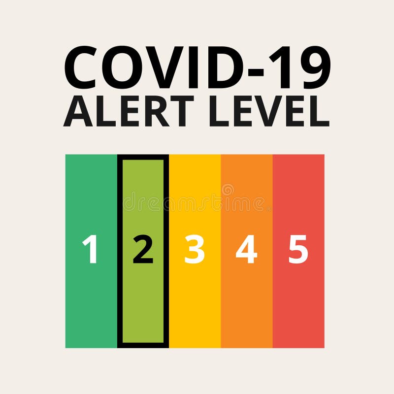 COVID-19 Alert Level 2 stock illustration. Illustration of corona ...