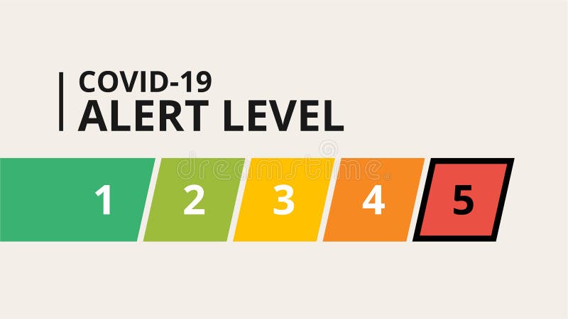 COVID-19 Alert Level 5 stock illustration. Illustration of system ...