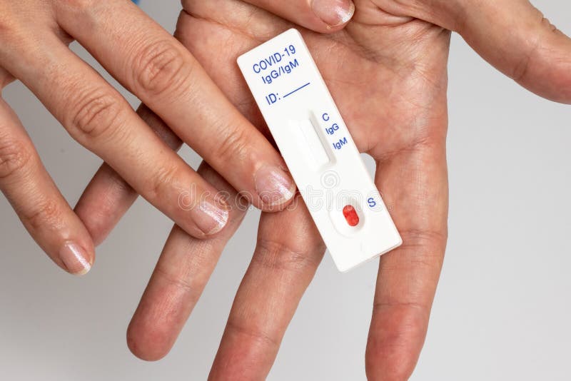 Covid-19 Antibody Test Held in Hand Stock Image - Image of held, blood ...