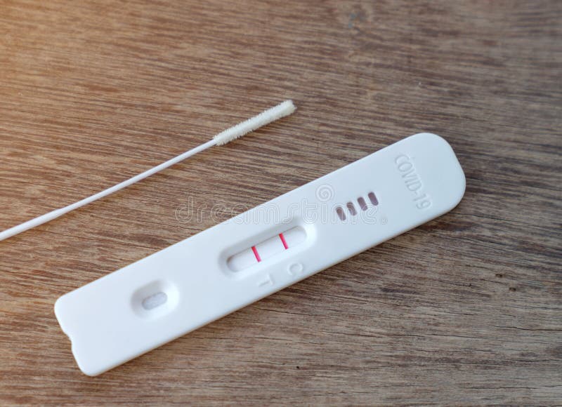 Covid Antigen Rapid Test Kit Positive Result Stock Photo - Image of ...
