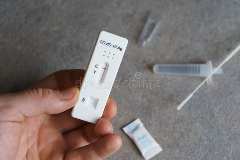 Covid-19 Antigen Test at Home. Negative Test Result Stock Photo - Image ...