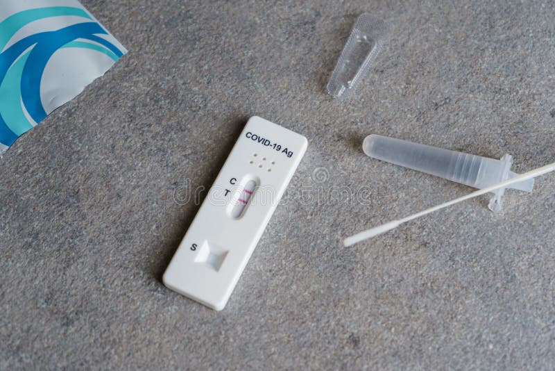Covid-19 Antigen Test at Home. Positive Test Result Stock Image - Image ...