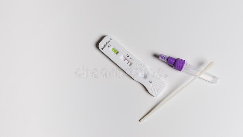 Covid Antigen Test on White Background Stock Image - Image of ...